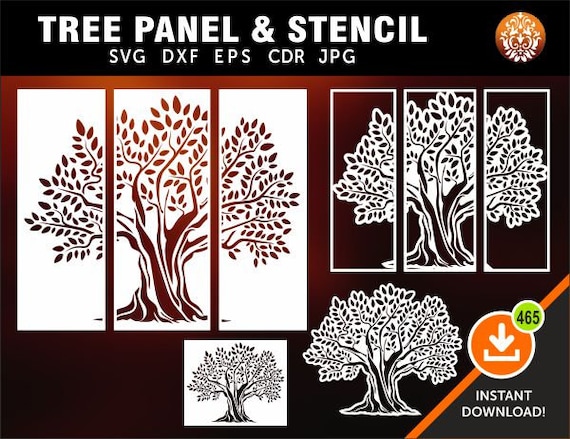 Tree Panel Stencil Wall Decor Room Divider Screen Laser - Etsy