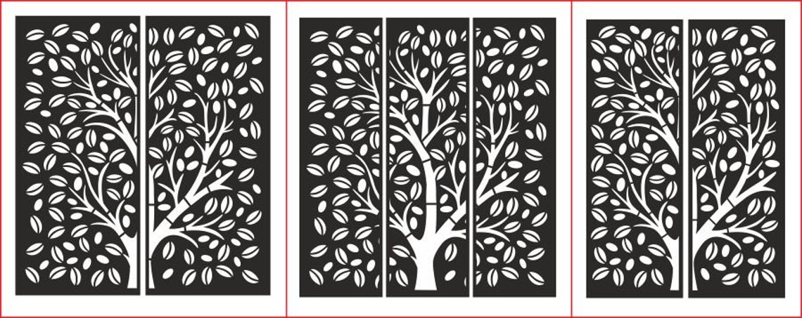 Tree Panels Wall Panels Room Decor Tree Patterns Laser - Etsy