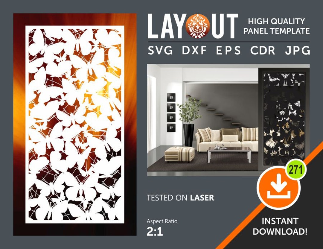 Butterfly Room Divider Panel, Decorative Screen, Wall Hanging, Laser ...