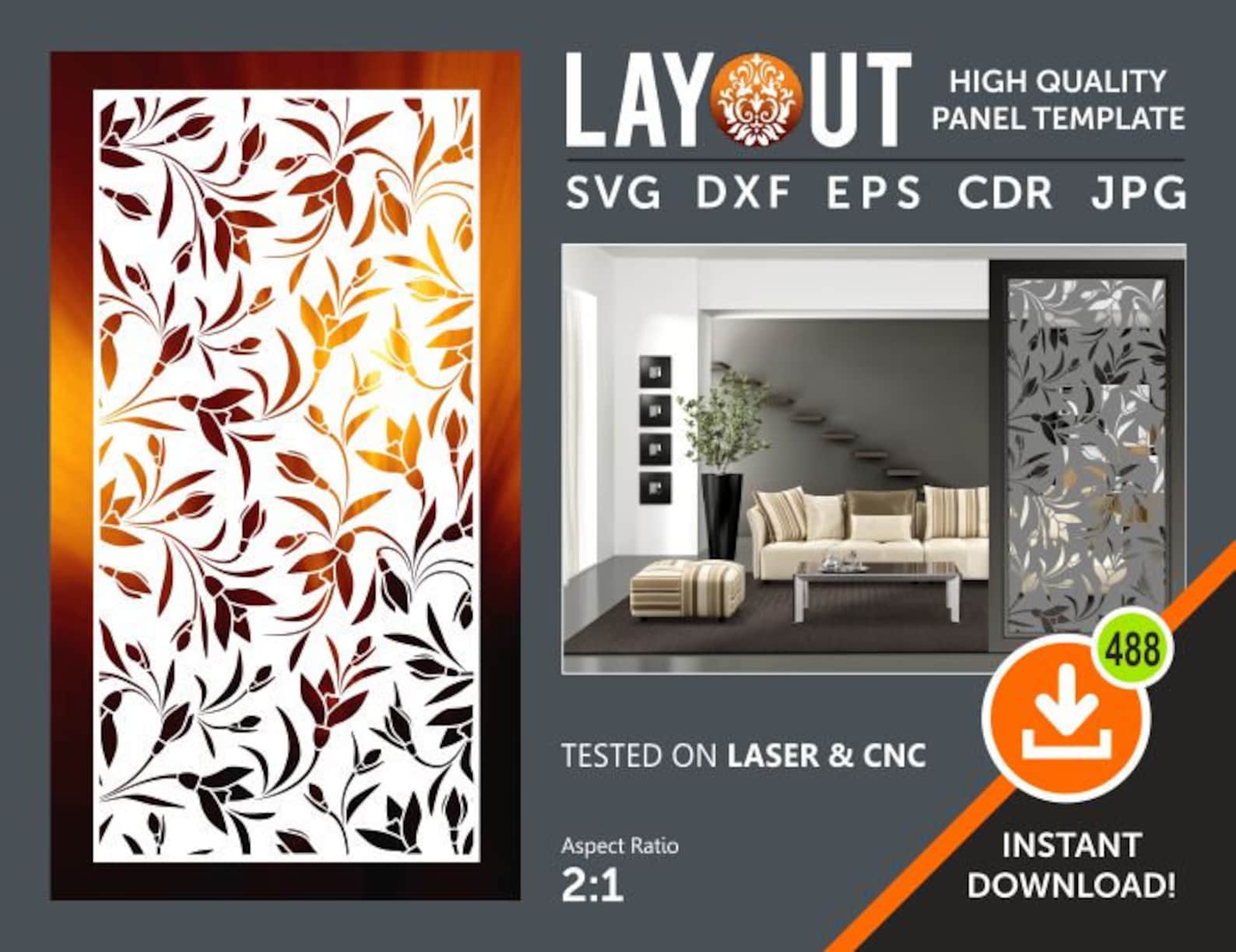 Floral Room Divider Panel Screen Partitions Wall Hanging - Etsy