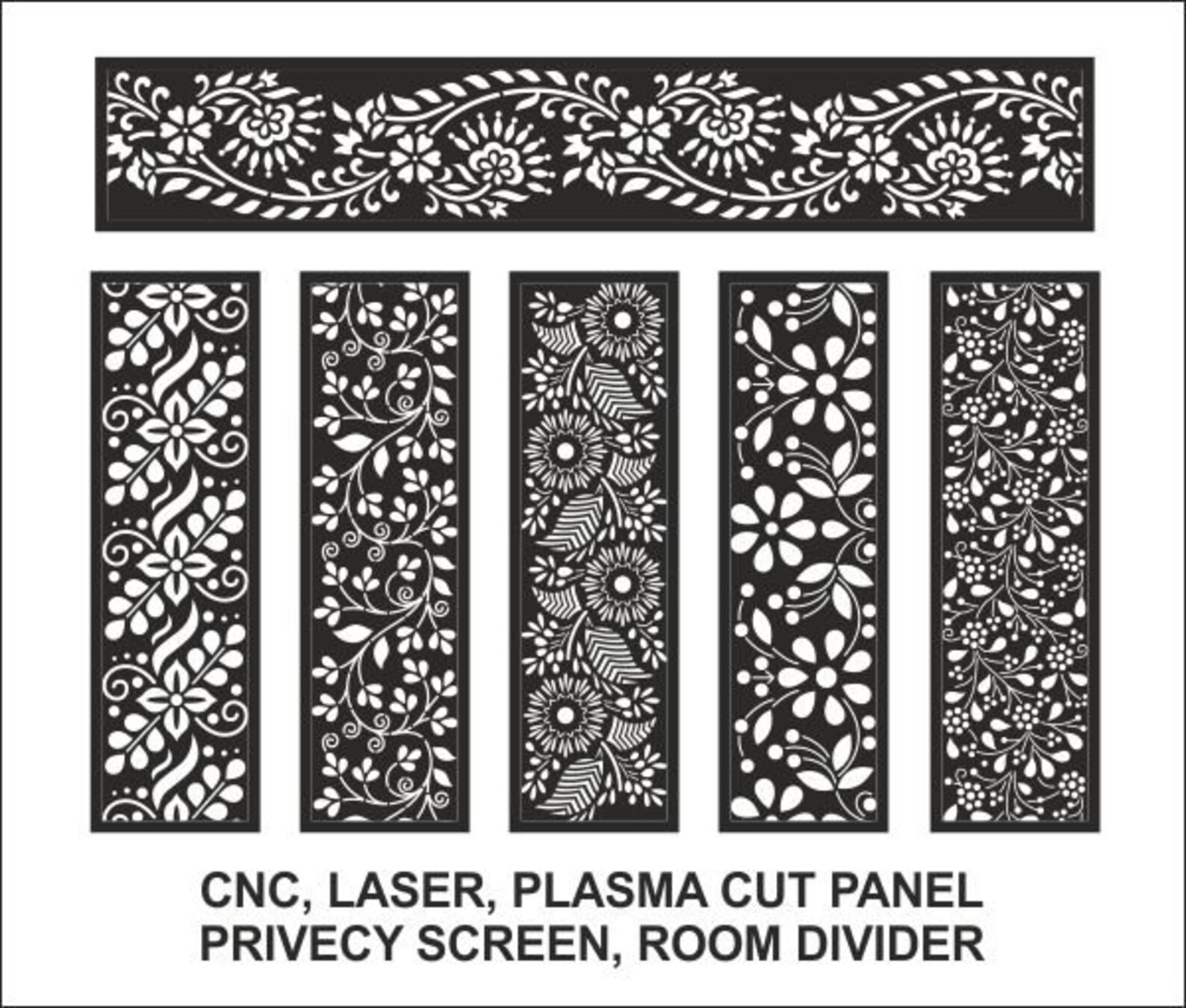 6 Floral Border Designs Wall Decor Panel & Stencil Craft - Etsy