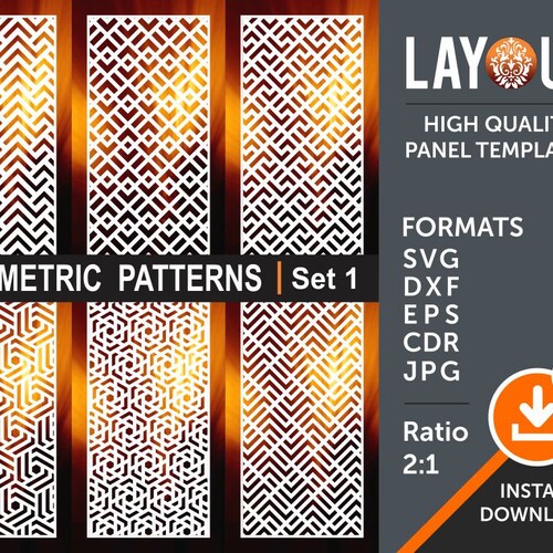 6 Geometric Pattern Set 1 Decorative Panel Privacy Screen - Etsy
