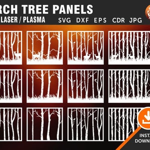 Birch Tree Panels, Wall Panels, Room Decor, Tree Patterns, Laser, CNC ...