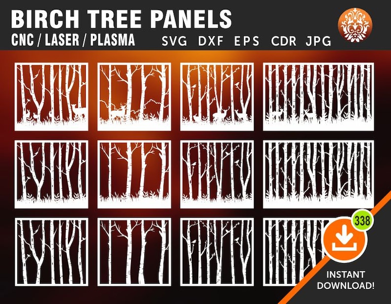 Birch Tree Panels, Wall Panels, Room Decor, Tree Patterns, Laser, CNC ...