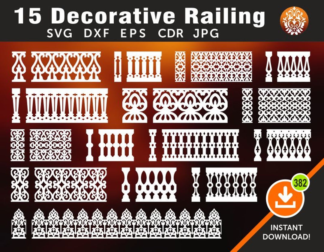 15 Decorative Railing Balusters, Porch Railing, Partition, Room Divider ...