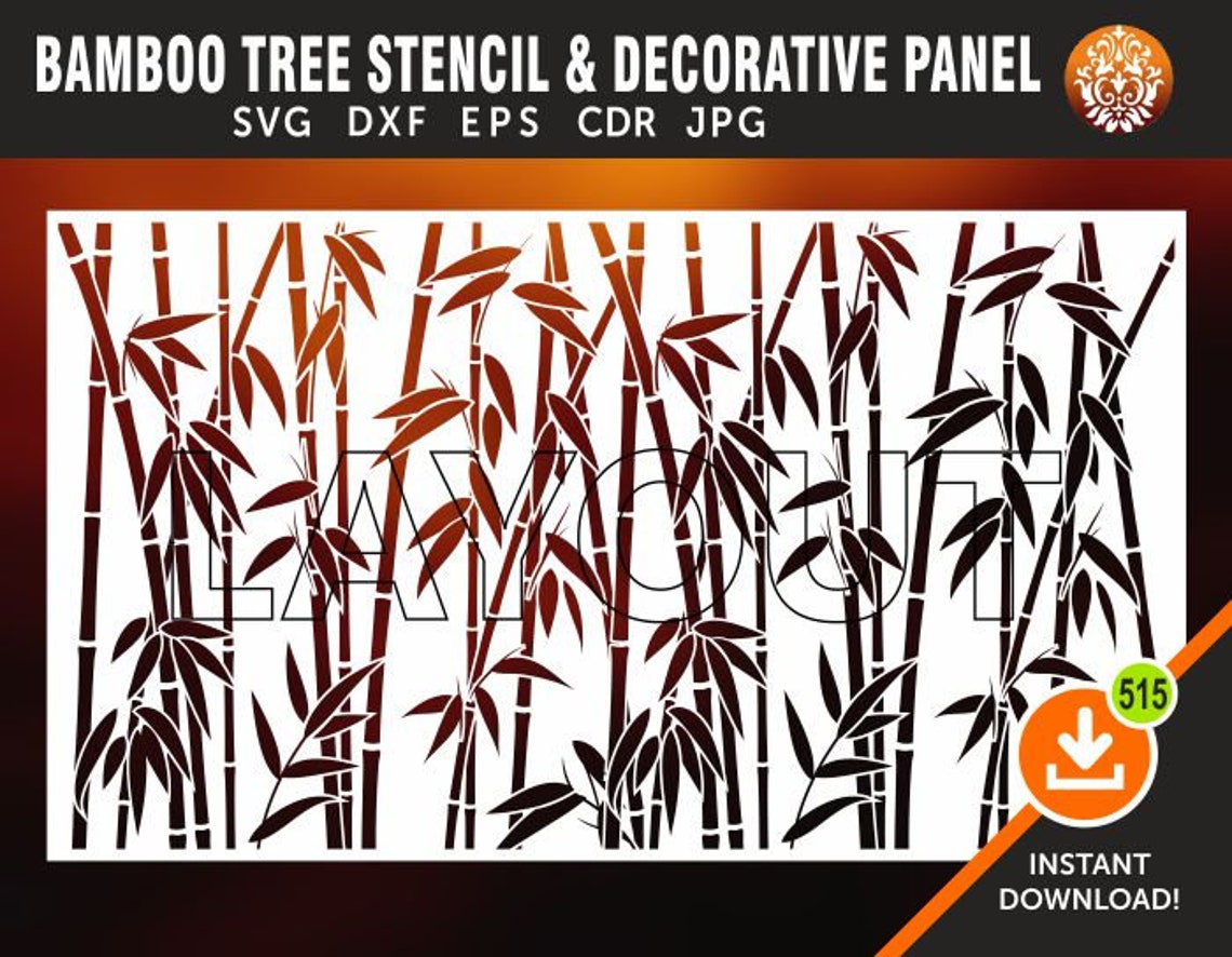 Bamboo Tree Panels Wall Panel Stencil Room Decor Tree - Etsy Canada