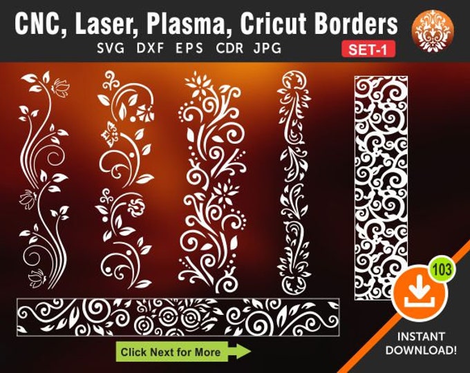 6 Floral Border Designs | Lace Trim Borders | Boundary | Divider ...
