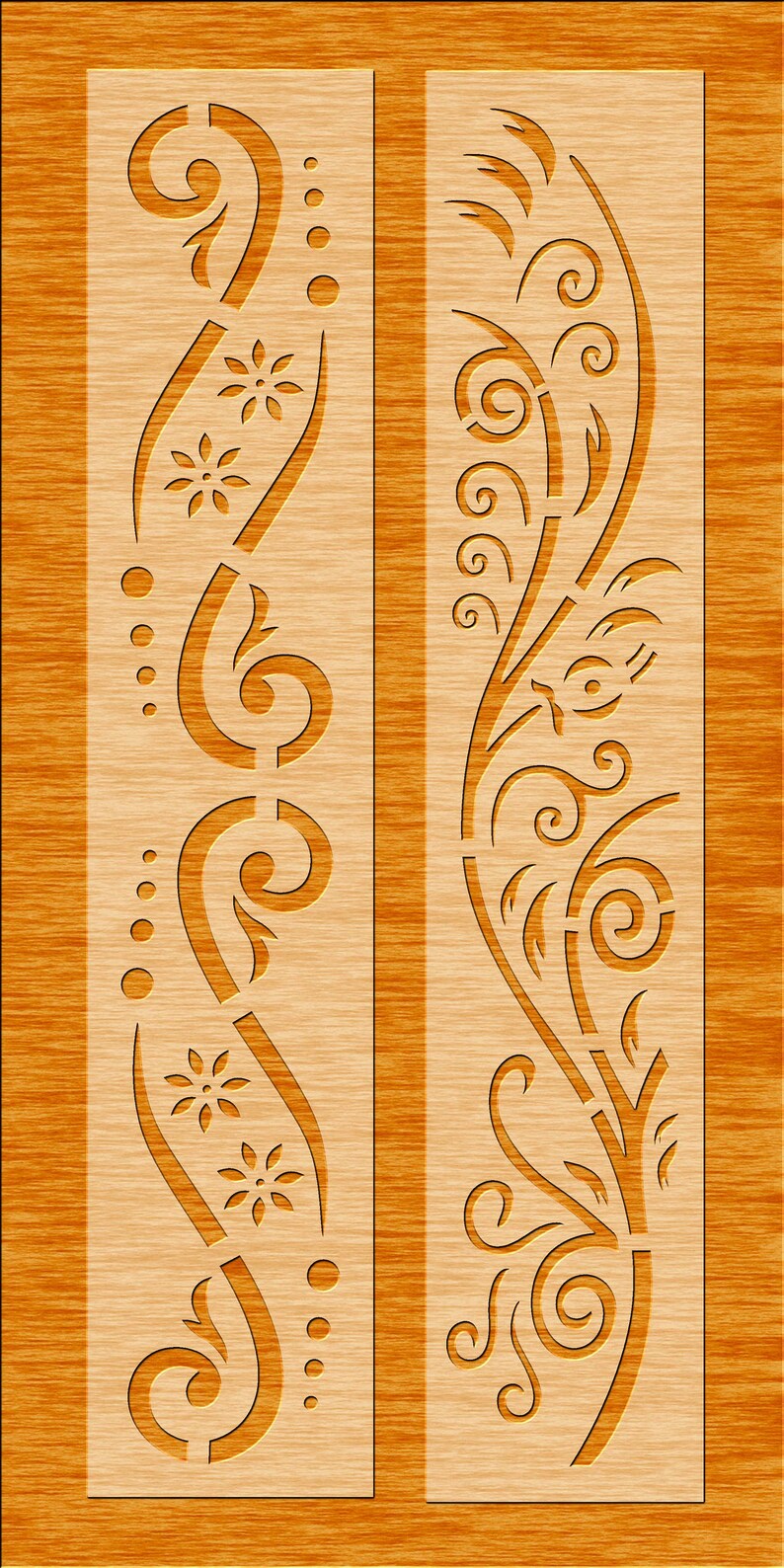 6 Decorative Panel Door Panels Stencil Templates Privacy - Etsy Canada
