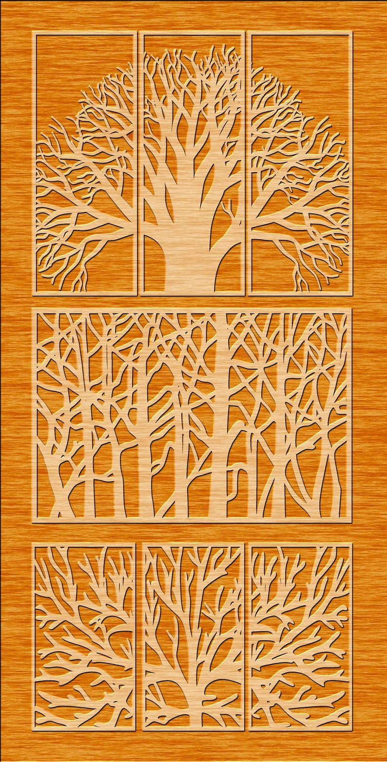 23 Tree Panels Wall Panels Room Decor Tree Patterns Laser | Etsy