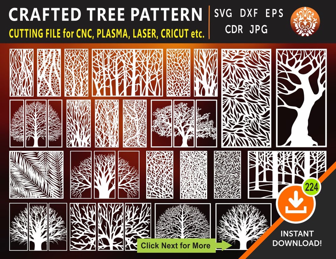23 Tree Panels, Wall Panels, Room Decor, Tree Patterns, Laser, CNC ...
