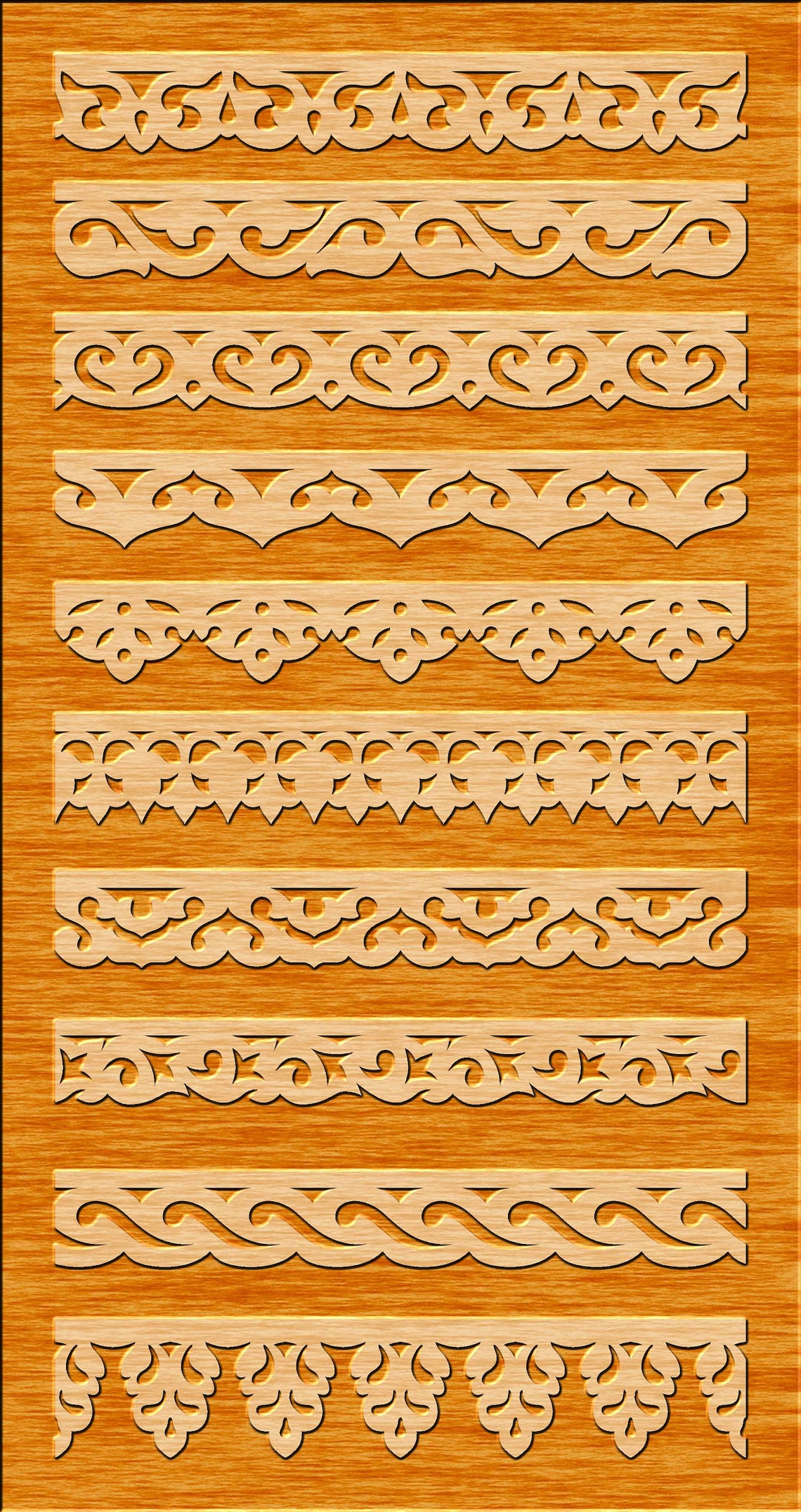 10 Seamless Border Designs Wall Decor Panel & Stencil - Etsy