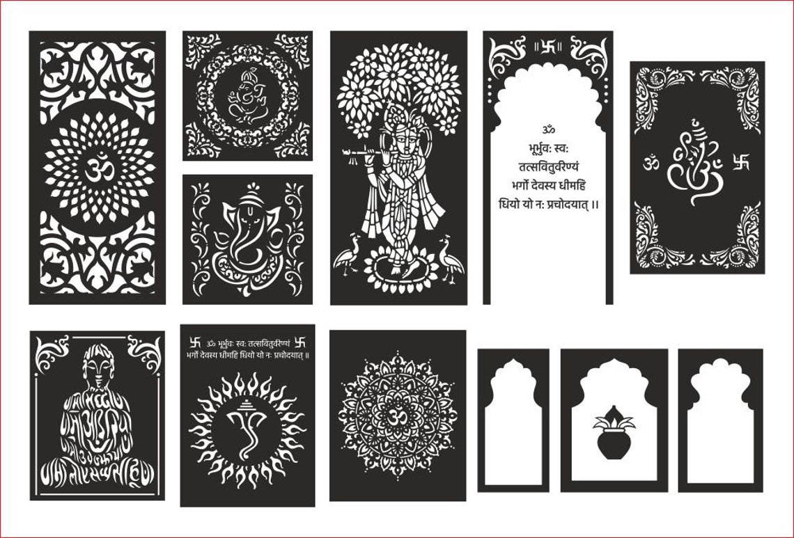 12 Temple Template Wall Hanging Partitions Screen Stencil - Etsy