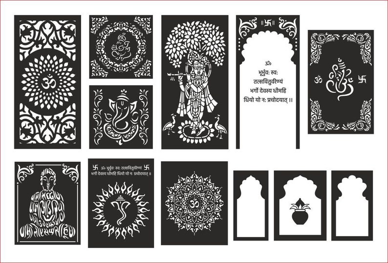 12 Temple Template Wall Hanging Partitions Screen Stencil - Etsy