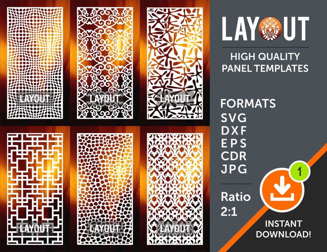 Pattern Panel Stencil Templates Dxf Svg Jpg Cdr Eps | Etsy