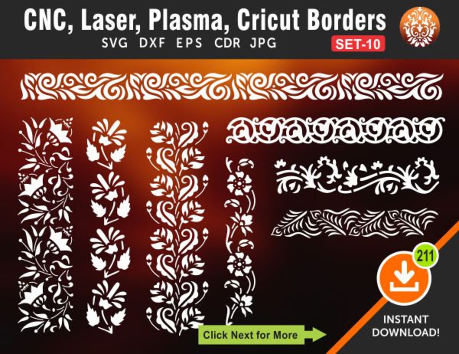 8 Leaf Border Designs Lace Trim Borders Boundary Divider - Etsy