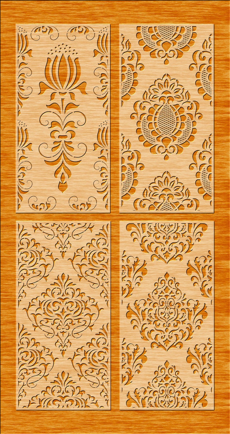 Damask Decorative Panel Stencil Wall Hanging Room Divider - Etsy