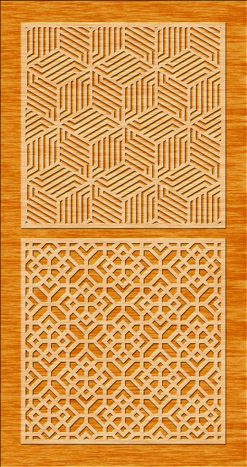 6 Geometric Pattern set 4 Decorative Panel Privacy screen | Etsy