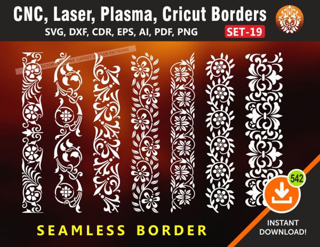 7 Floral Border Designs | Lace Trim Borders | Boundary | Divider ...