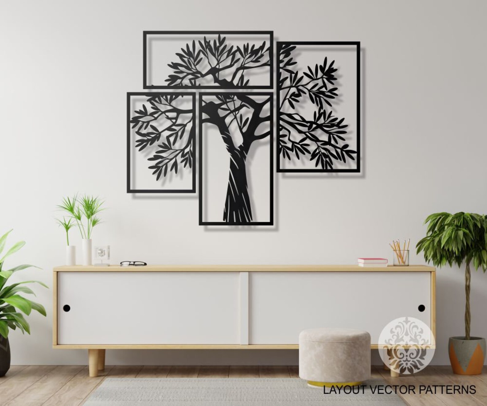 Tree Panel, Wall Decor, Room Divider, Screen, Laser, CNC, Plasma Cricut ...