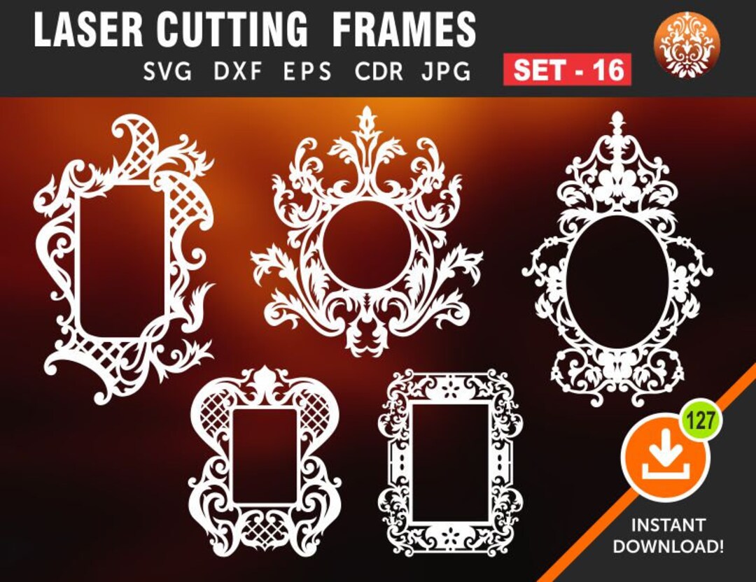 5 Mirror Frame, Set # 16 Photo Frame, Vintage Frames, Wall Hanging ...