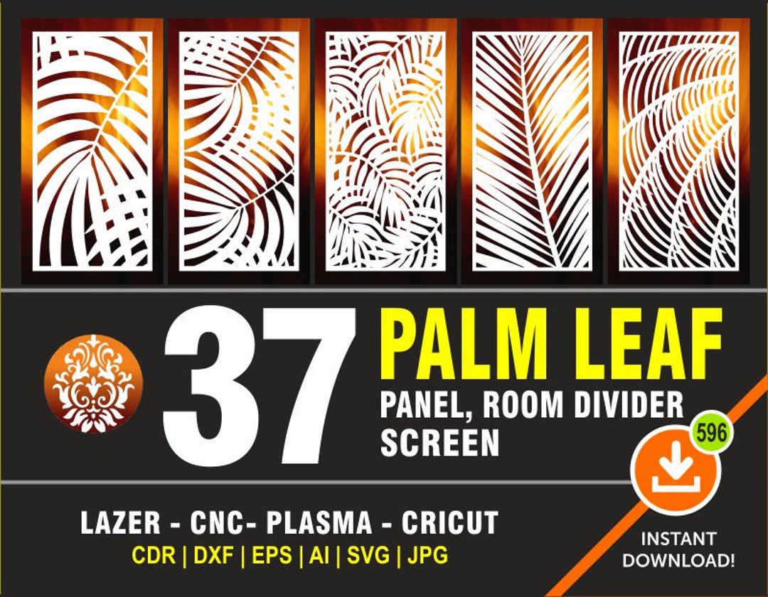 37 Palm Leaf Panel Patterns | Room Divider | Privacy Screen | Cnc, Laser, Plasma Cricut Cutting ...