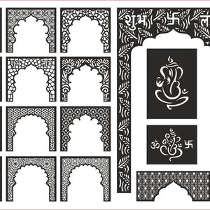 Temple Template, Wall Hanging, Arch, Partitions, Screen, Stencil, Laser ...