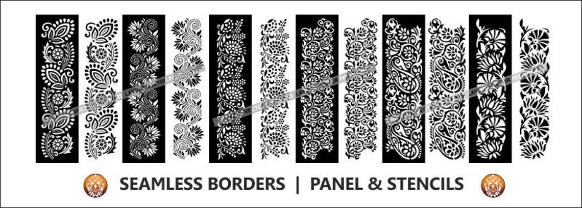 6 Floral Border Designs | Extendable Borders | Boundary | Divider ...
