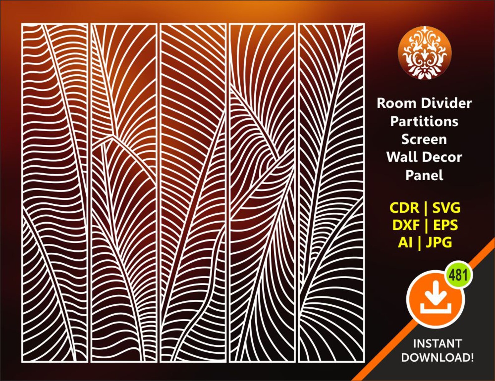 Abstract Line Pattern Wave Panels Stencil Wall Hanging - Etsy