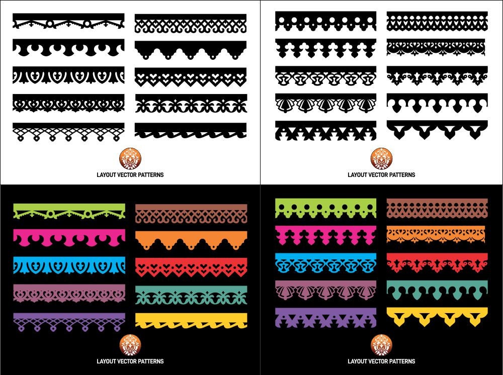 20 Seamless Border Temple Border Set 32 Paper Cutting - Etsy