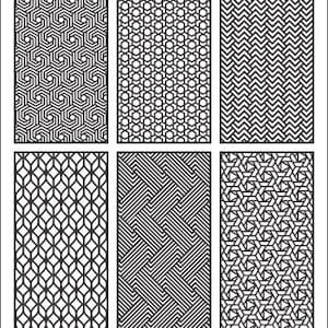 6 Geometric Pattern, Set #2 Decorative Panel, Privacy Screen, Stencil ...