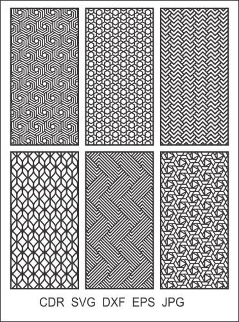 6 Geometric Pattern Set 2 Decorative Panel Privacy Screen - Etsy
