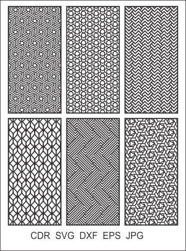 6 Geometric Pattern set 2 Decorative Panel Privacy screen | Etsy