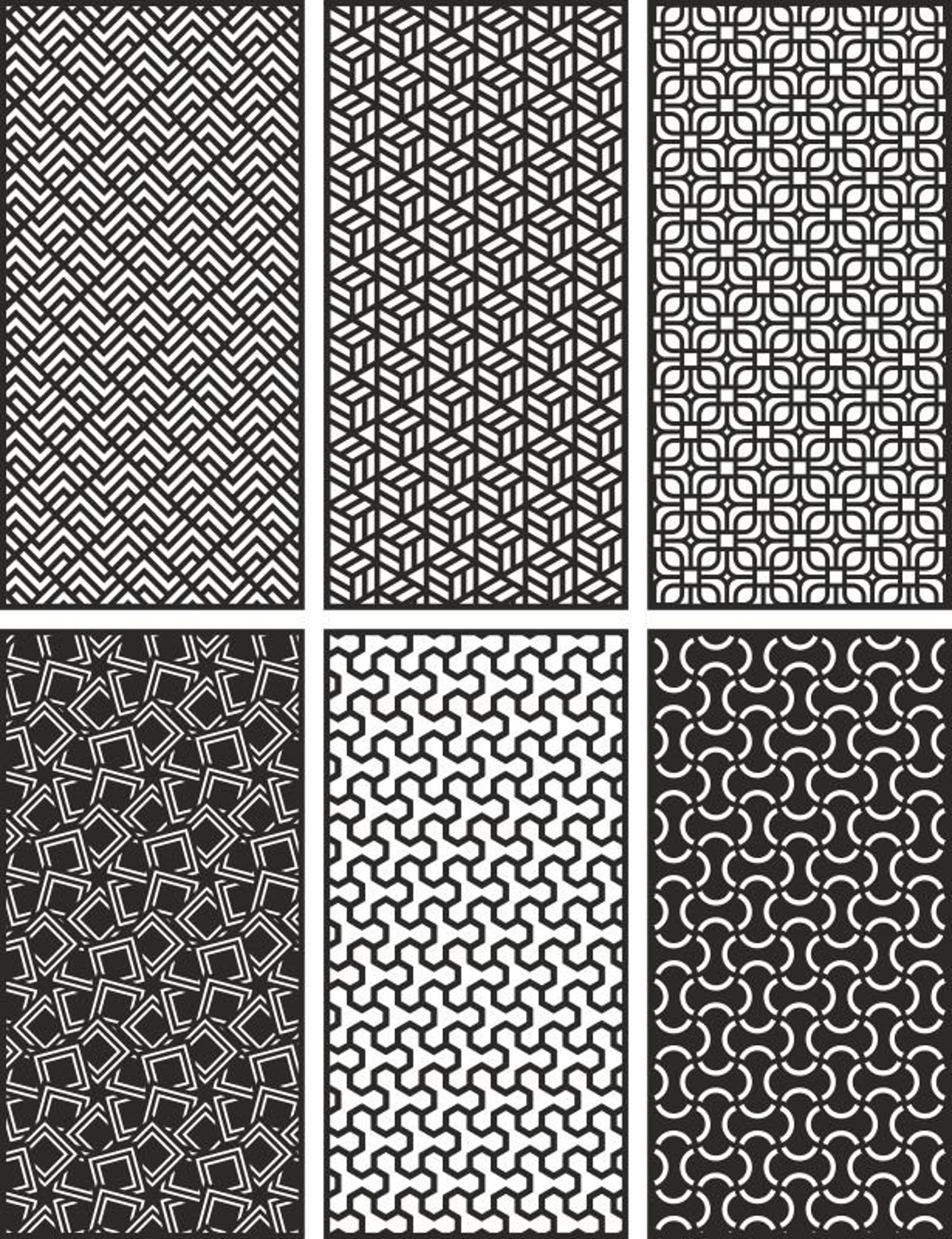 6 Geometric Pattern Set 5 Decorative Panel Privacy Screen - Etsy