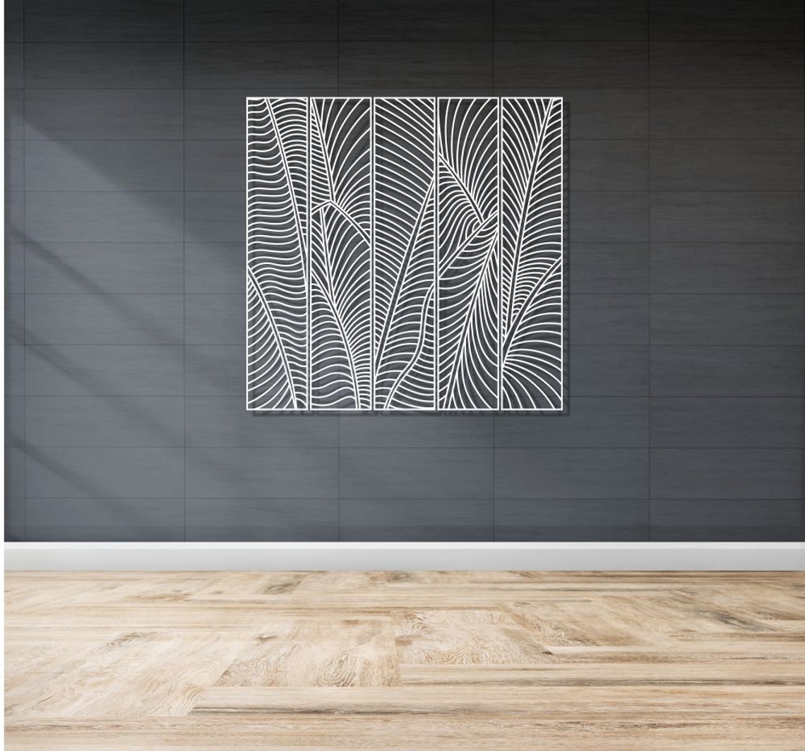 Abstract Line Pattern Wave Panels Stencil Wall Hanging - Etsy