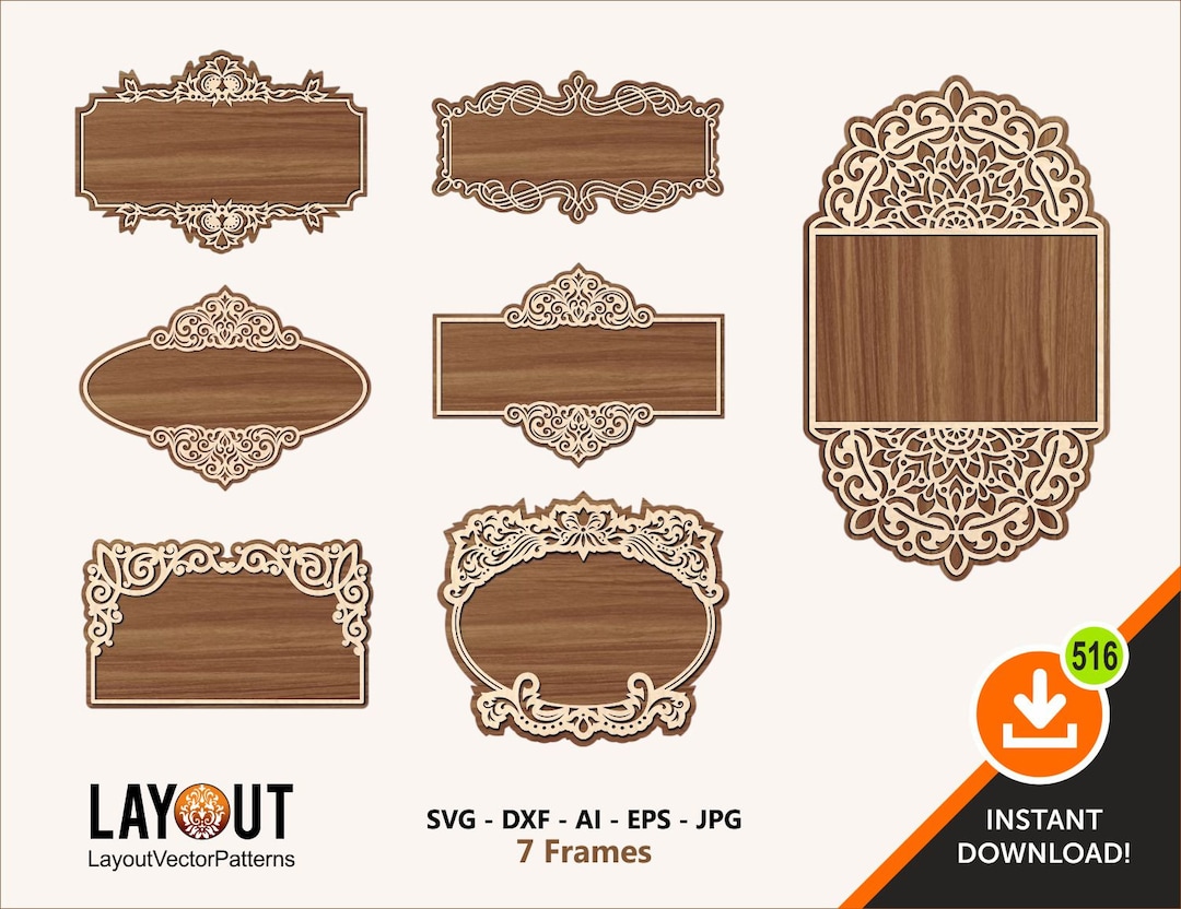 Frames, Name Frame, Name Plate Laser, Cnc, Plasma, Cricut File SVG, DXF ...