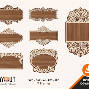 Frames, Name Frame, Name Plate Laser, Cnc, Plasma, Cricut File SVG, DXF ...