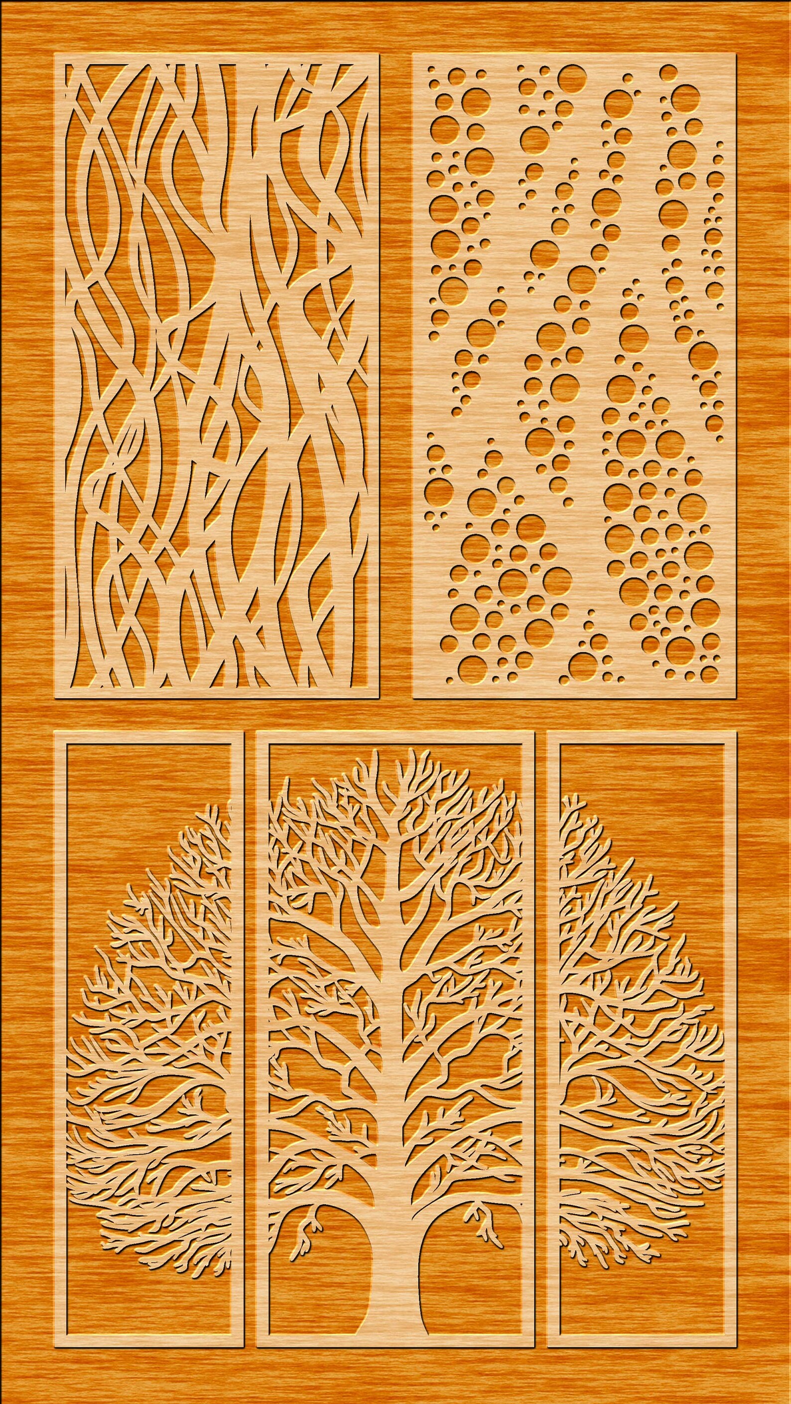 23 Tree Panels Wall Panels Room Decor Tree Patterns Laser - Etsy