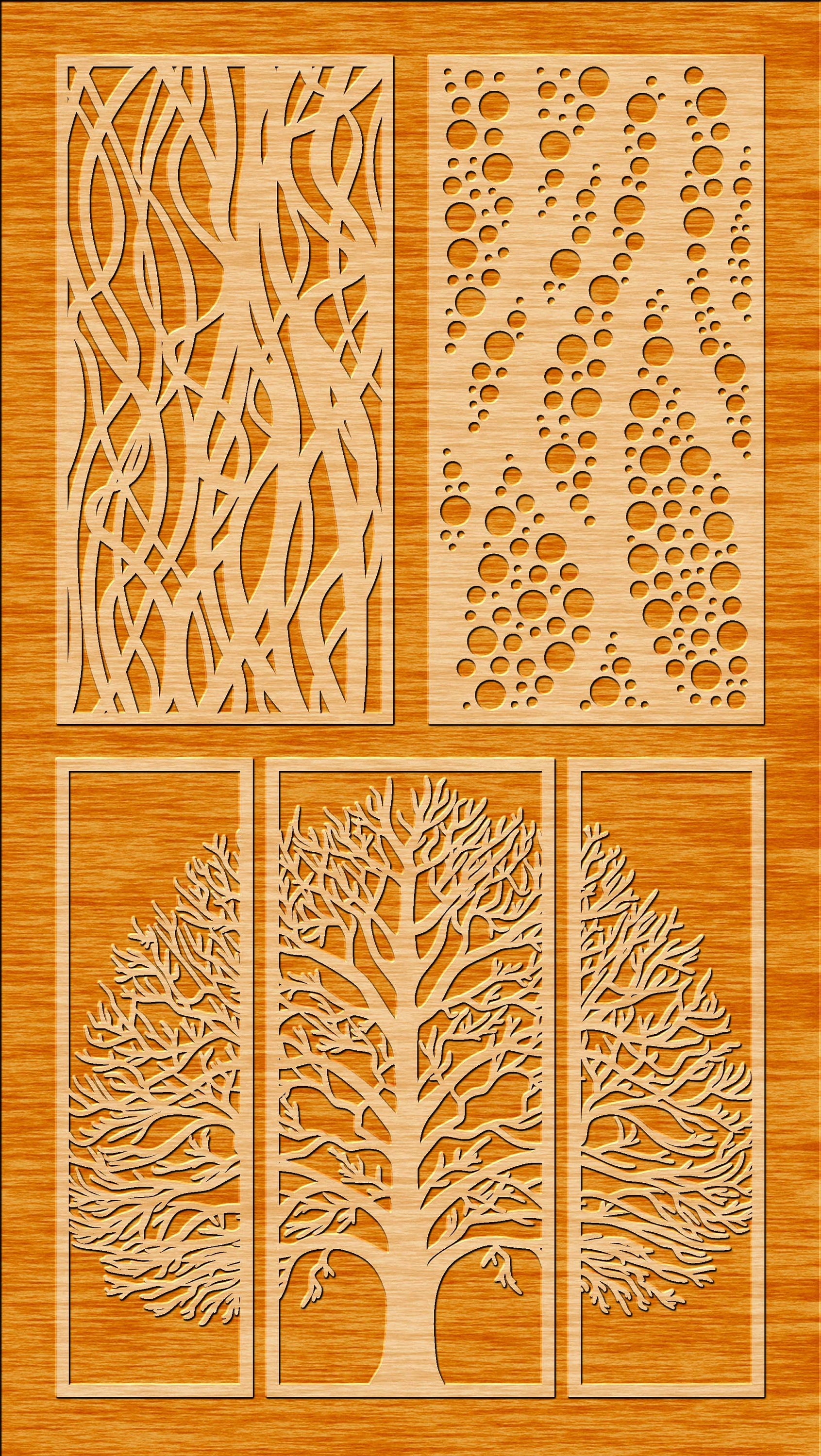 23 Tree Panels Wall Panels Room Decor Tree Patterns Laser | Etsy