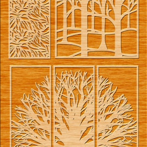 23 Tree Panels, Wall Panels, Room Decor, Tree Patterns, Laser, CNC ...