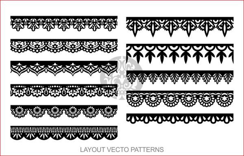 11 Border Designs, Lace Border, Arch Border, Cutting Files for Laser ...