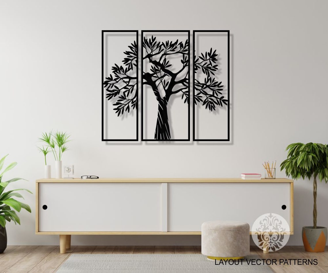 Tree Panel, Wall Decor, Room Divider, Screen, Laser, CNC, Plasma Cricut ...