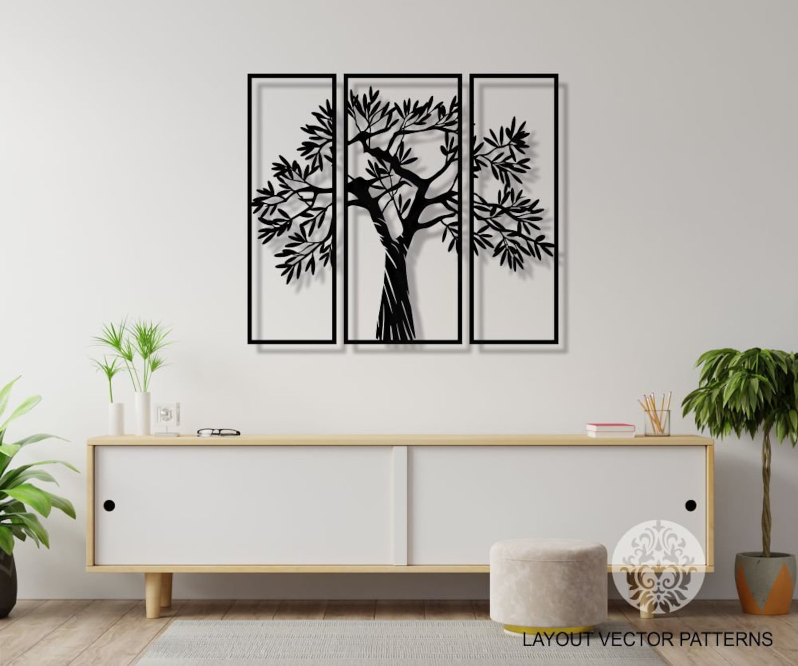 Tree Panel, Wall Decor, Room Divider, Screen, Laser, CNC, Plasma Cricut ...