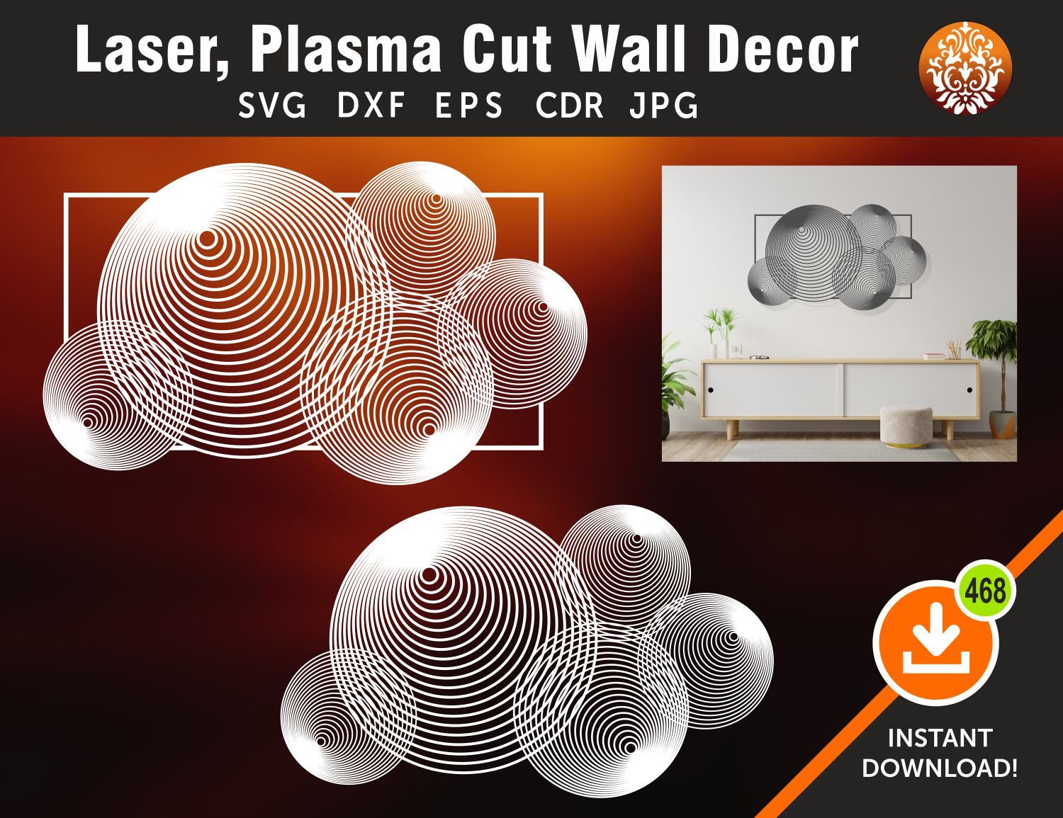 Wall Decor, Wall Hanging Laser, Plasma, Cricut, Wall Vinyl, Cdr, Svg ...