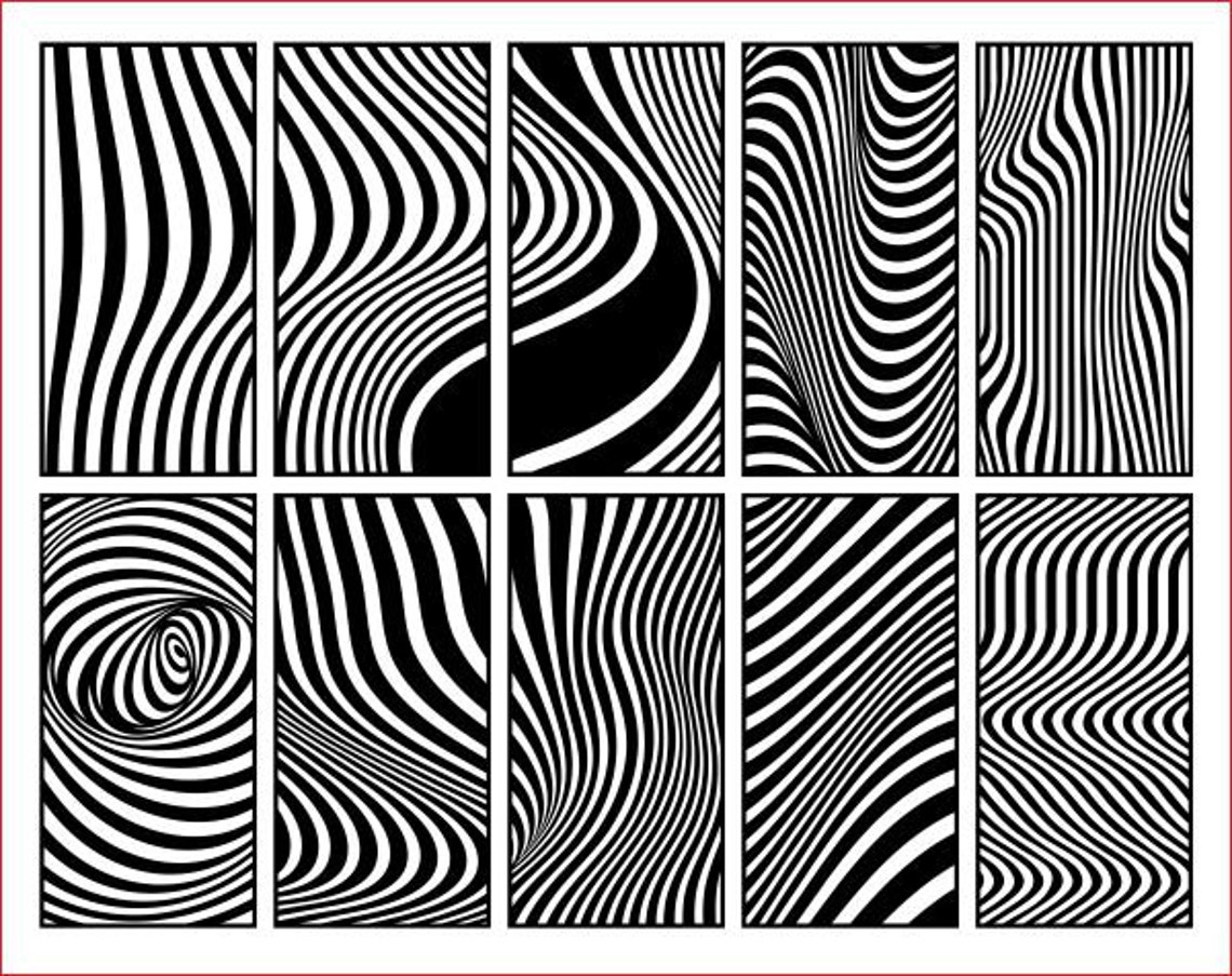 10 Abstract Line Pattern Wave Panels Stencil Wall Hanging - Etsy