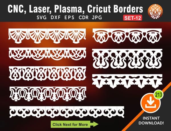 8 Seamless Border Designs Wall Panels & Stencil Craft | Etsy
