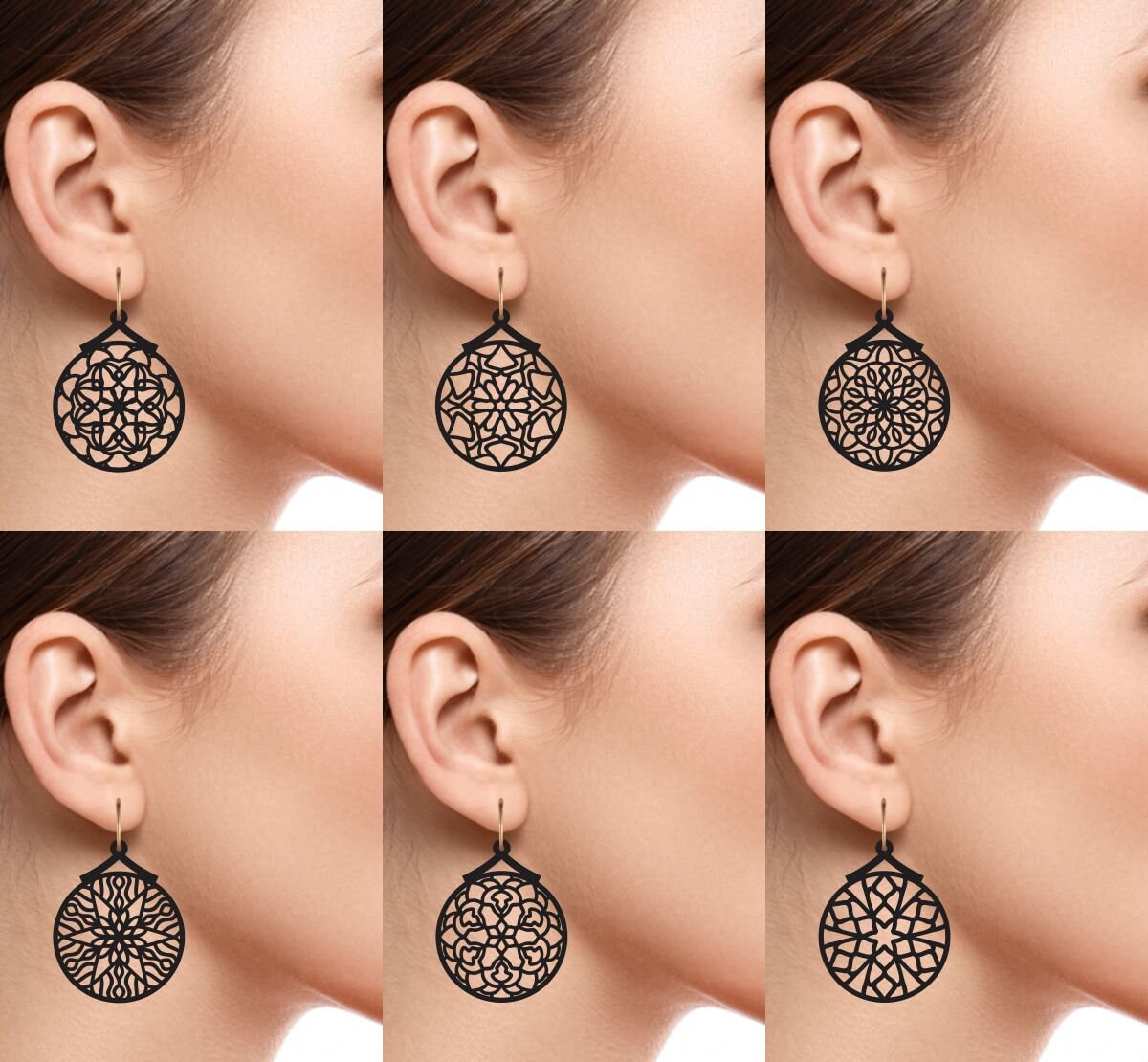 20 MANDALA EARRING PENDANT Leather / Wood / Acrylic Earring | Etsy