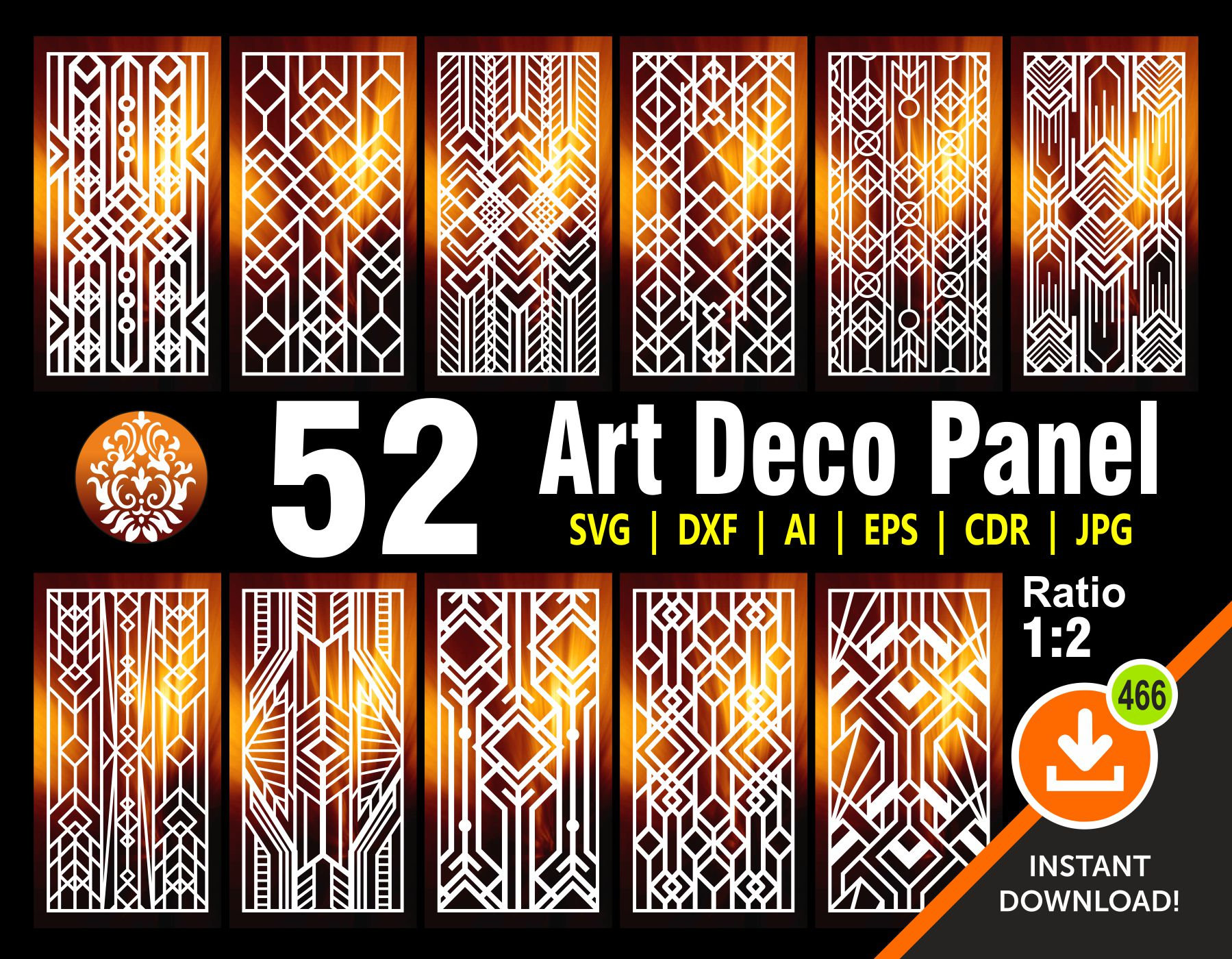 52 Art Deco Panel Gate Grill Door Privacy Screen Laser - Etsy India