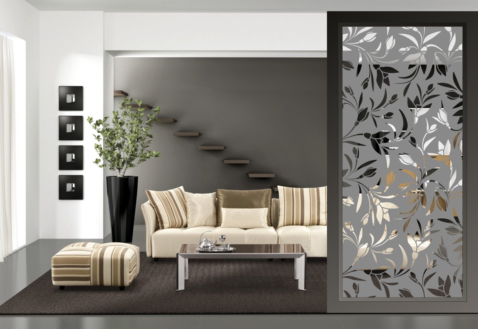 Floral Room Divider Panel Screen Partitions Wall Hanging - Etsy