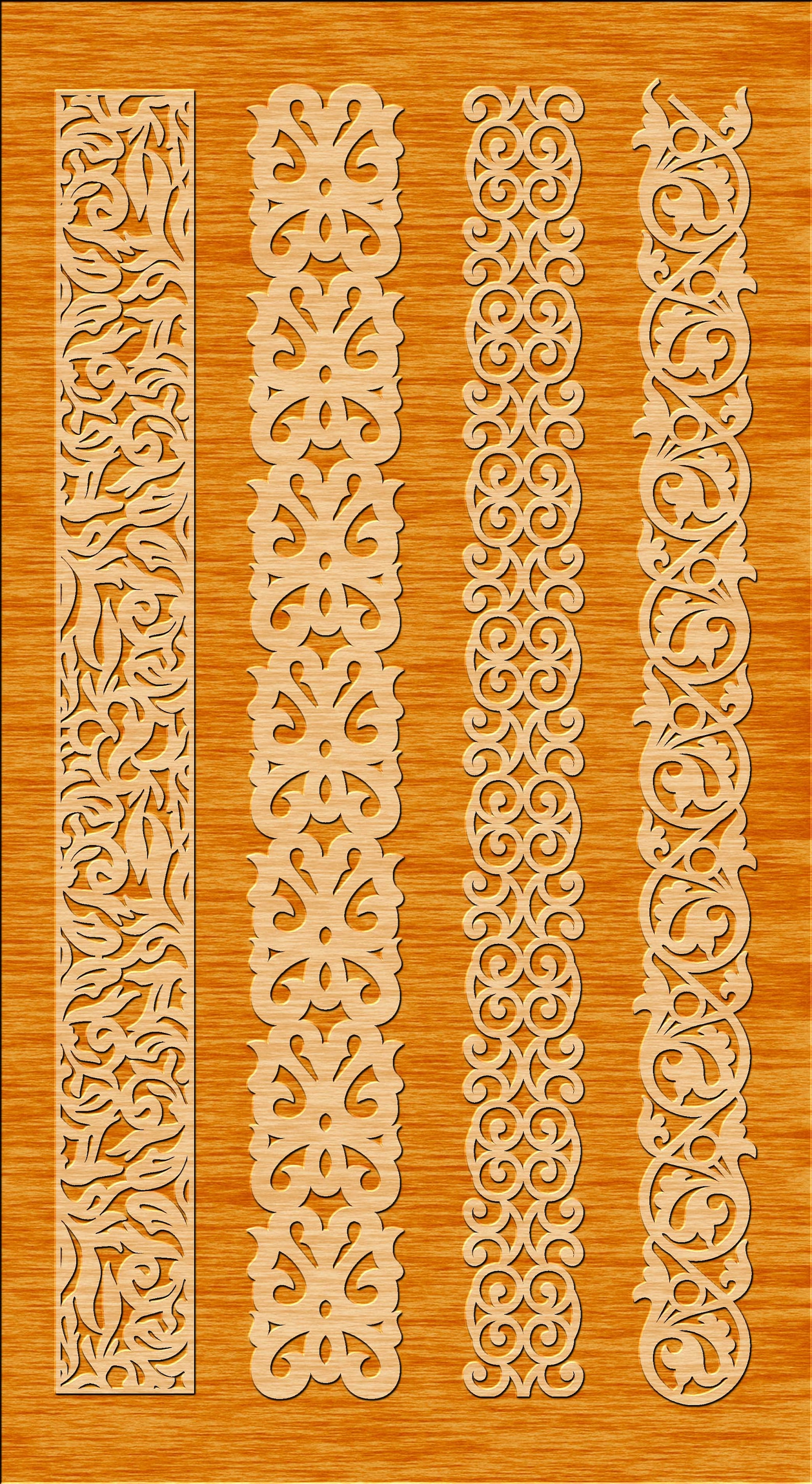 7 Seamless Border Designs Wall Decor Panel & Stencil - Etsy