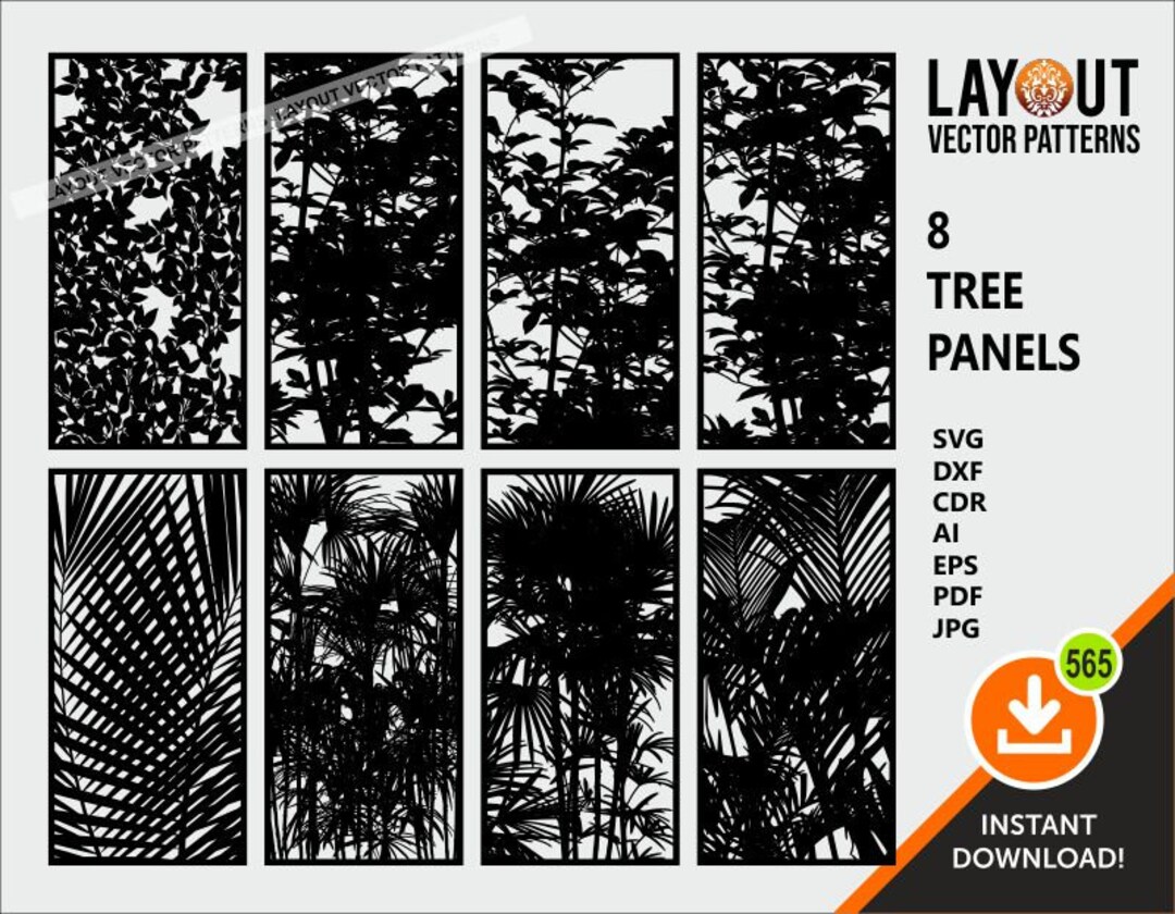 Leaf Room Divider, Privacy Screen, Tree Decorative Panel, Stencil ...